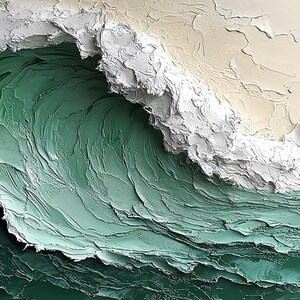 Original Impasto Ocean Wave Painting, Textured Seascape Canvas Art ...