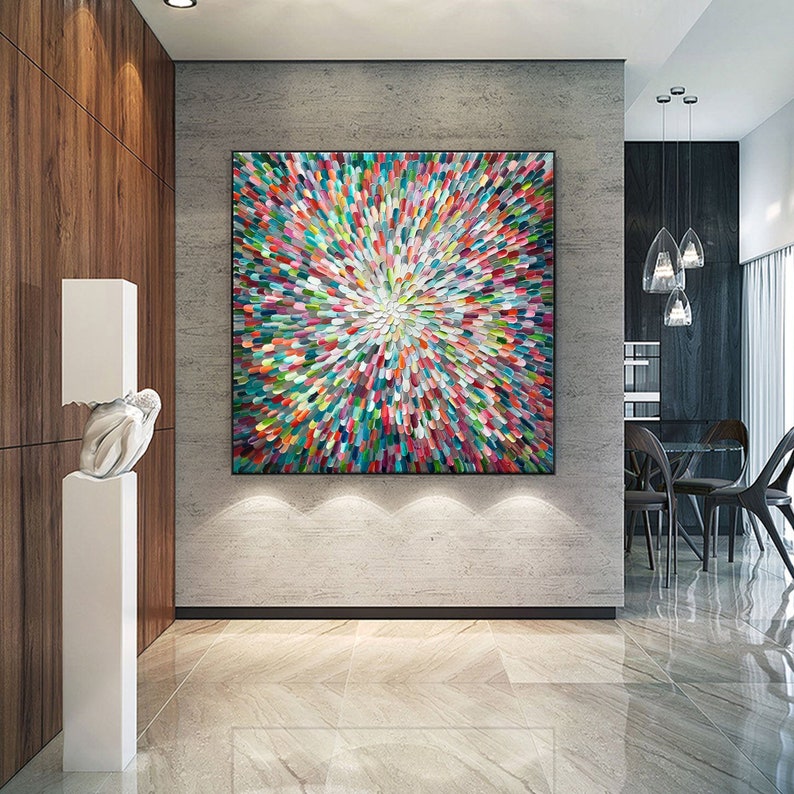 Original Abstract Painting Large Wall Artcolorful Flower - Etsy