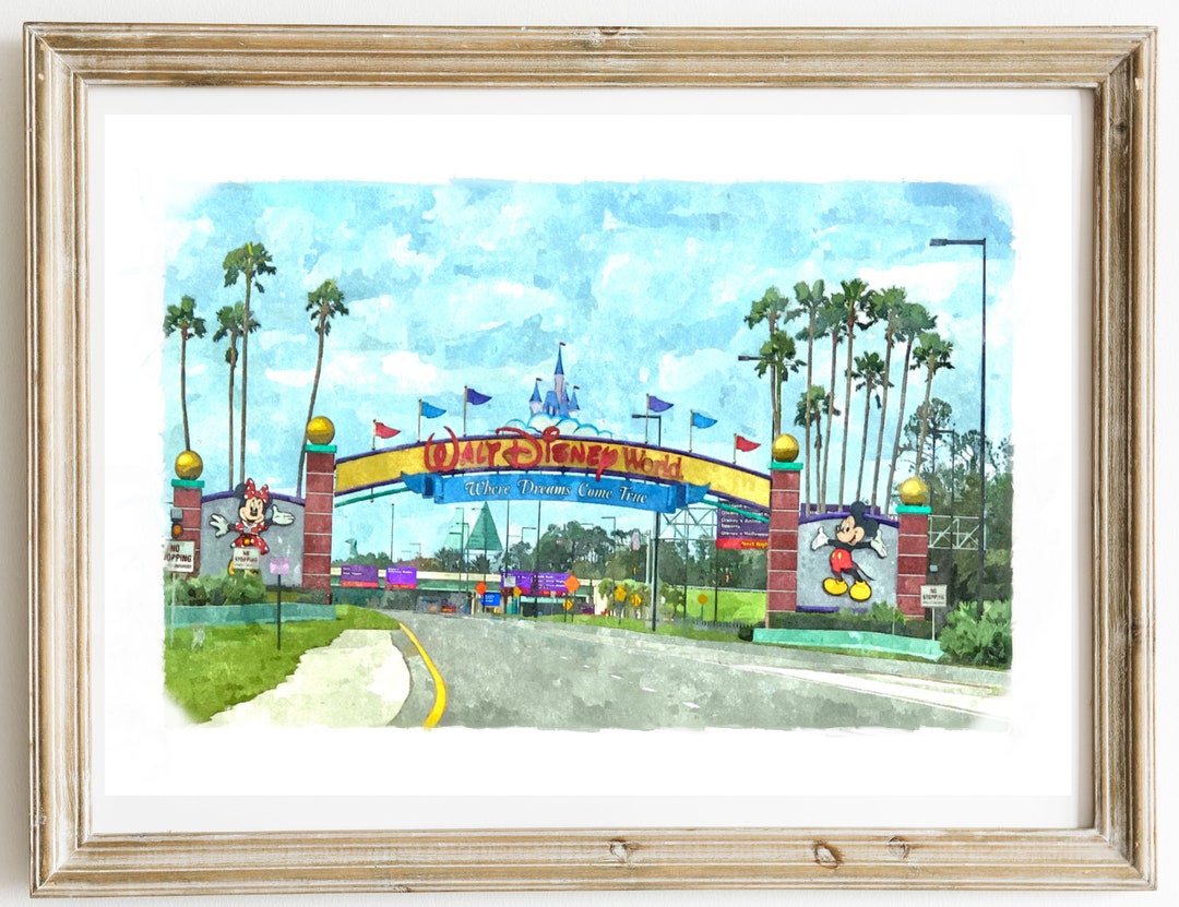 Walt Disney World Arches A4 Watercolour Print - Etsy
