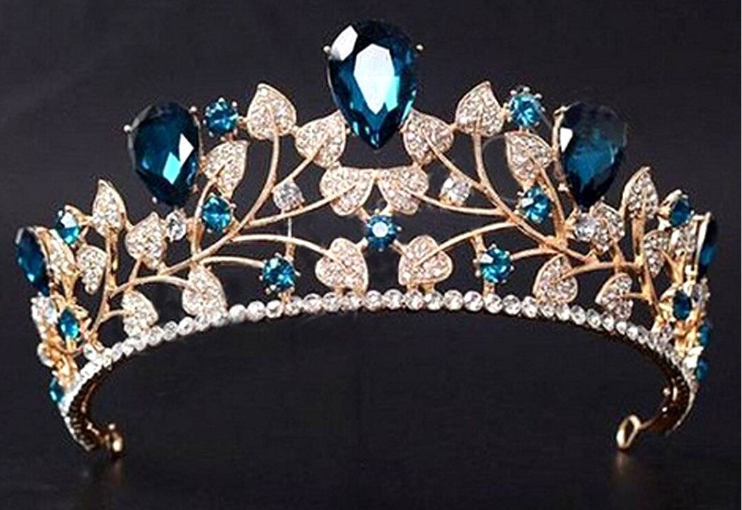 Rose Cut Diamond Tiara Diamond 925 Silver Blue Sapphire Tiara/crown ...