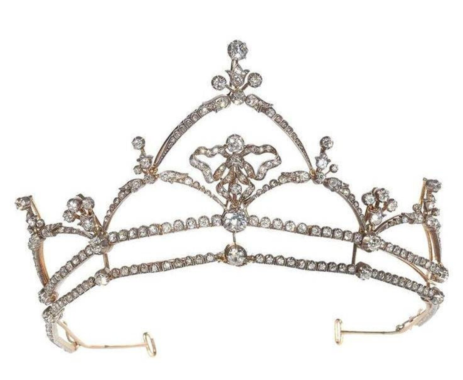 Diamond Tiara 9.84ct American Diamond zircon 925 Silver Handmade Tiara ...