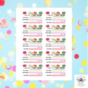 Rainbow Doughnuts Playdate Cards, Calling Cards, Kids Calling Cards ...