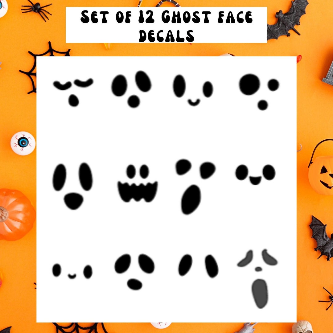 Ghost Face Decal Set of 12 Halloween Stickers Halloween - Etsy