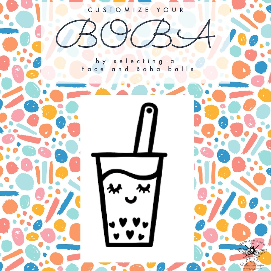 Boba Decal, Bubble Tea, Kawaii Bubble Tea, Holographic, Customizable ...