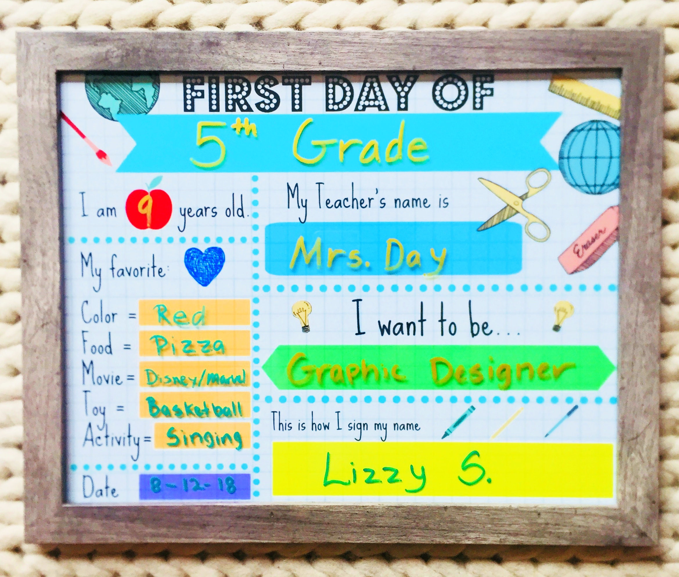 Back TO School Printable First Day of School Stats Sign - Etsy