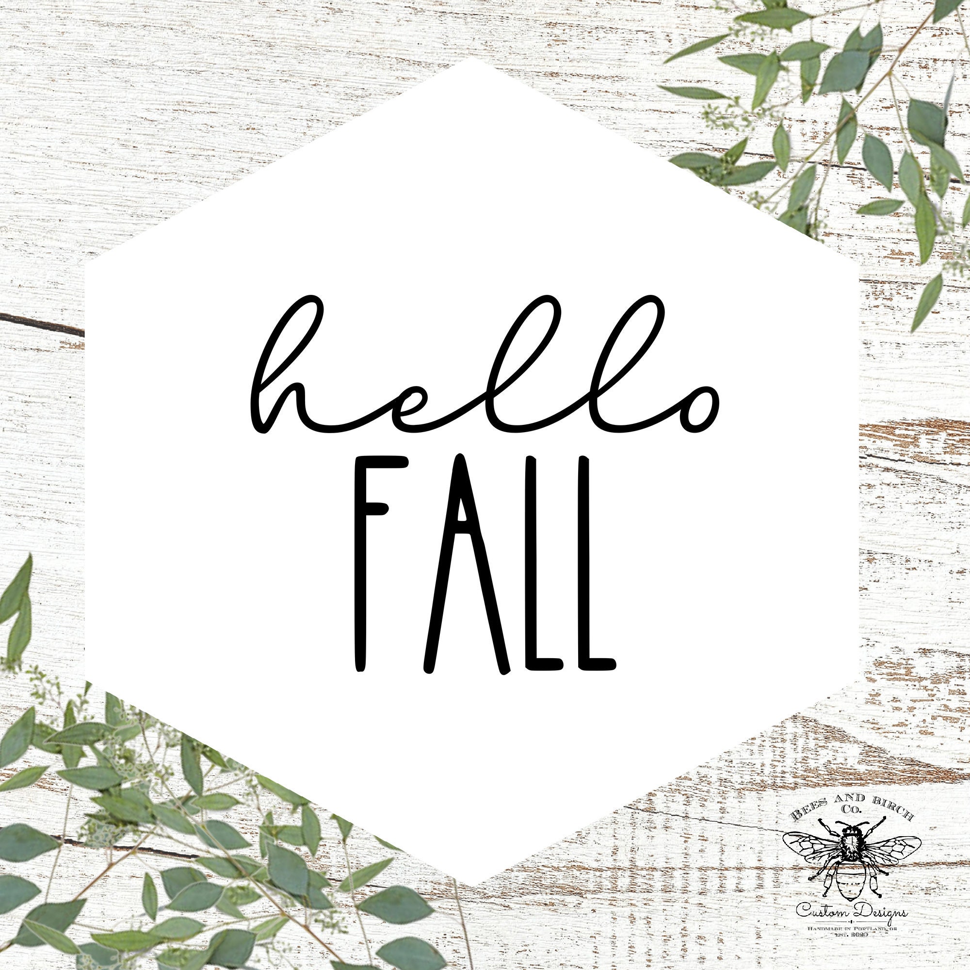 Rae Dunn inspired hello fall decal Hello fall decal Tiered | Etsy