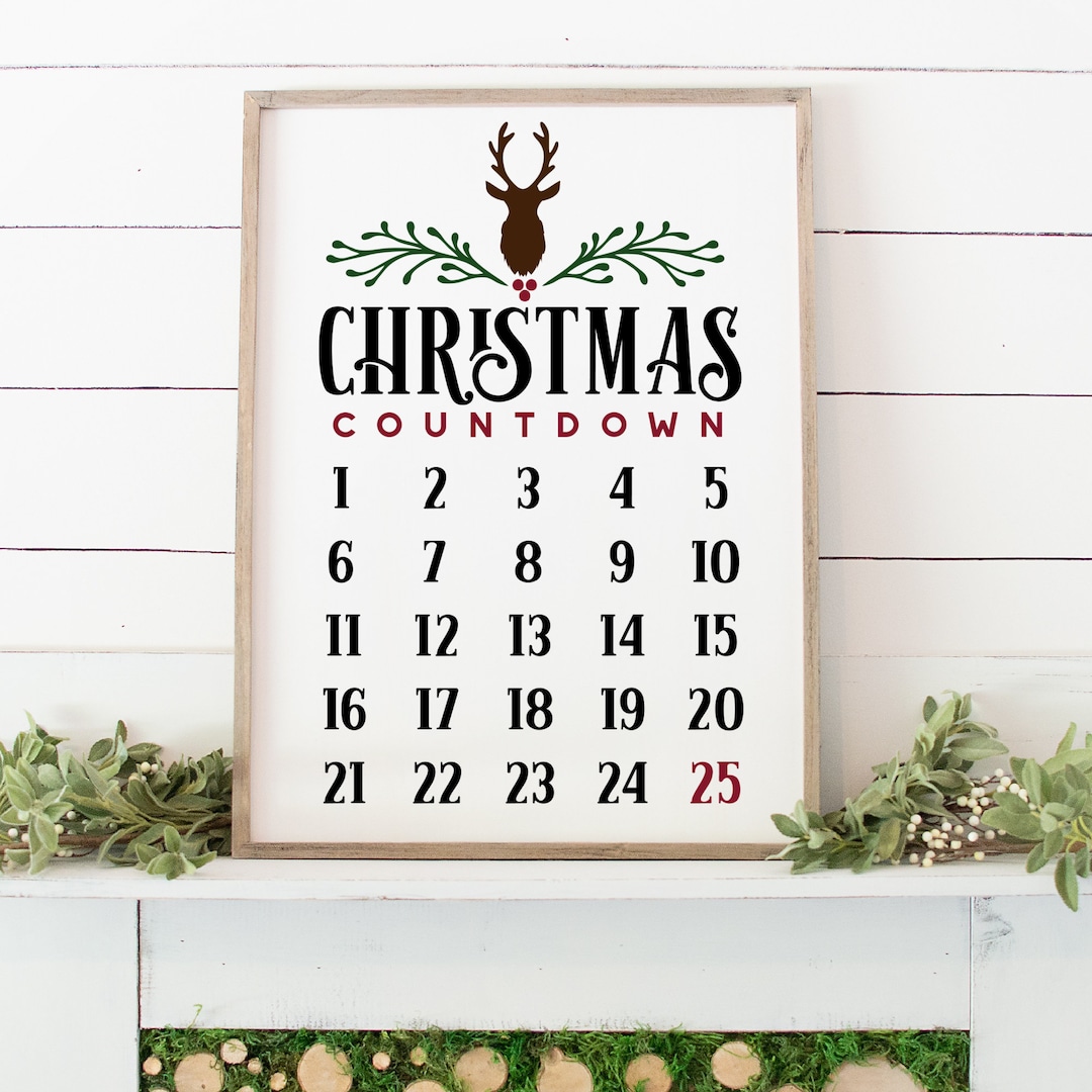Christmas Countdown Calendar, Christmas Decal, Christmas Countdown ...