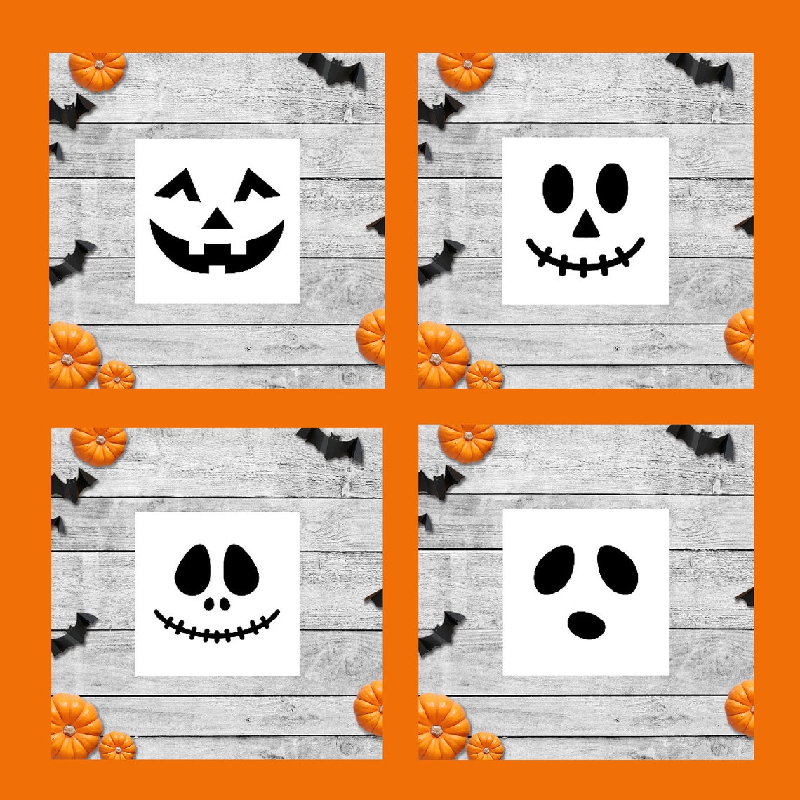 Decal Pumpkin Faces Halloween Jack O Lantern Halloween | Etsy