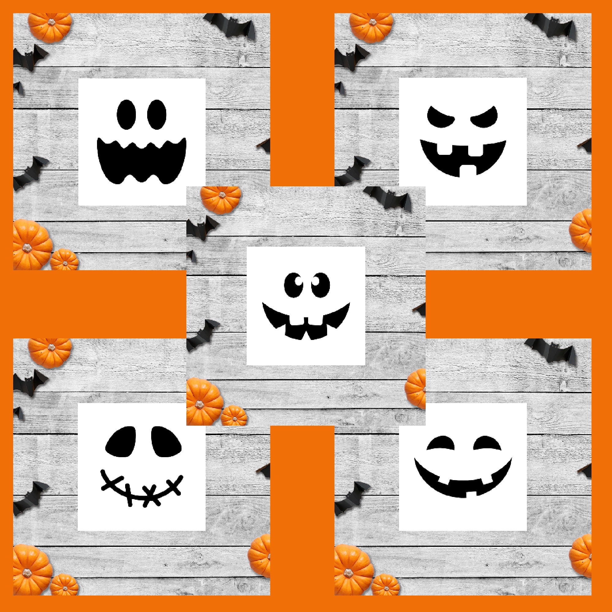 Decal Pumpkin Faces Halloween Jack O Lantern Halloween - Etsy