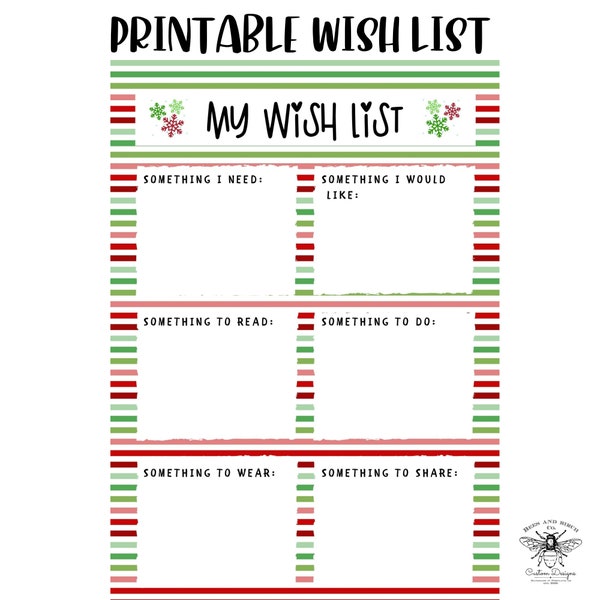 Christmas Wish List - Etsy