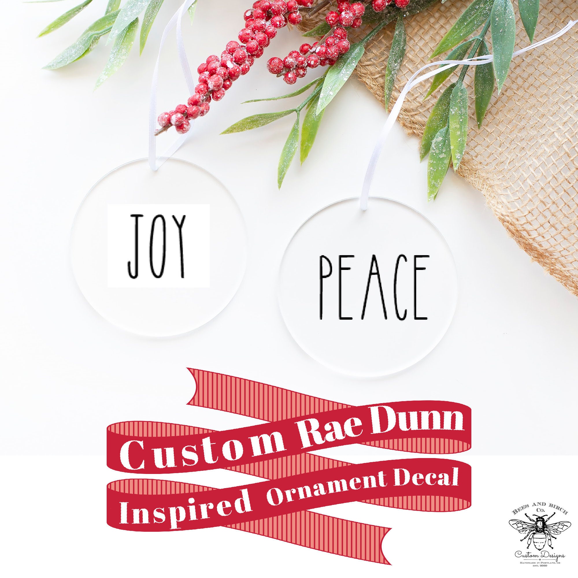 Rae Dunn Inspired Decal Rae Dunn Christmas Rae Dunn Custom | Etsy