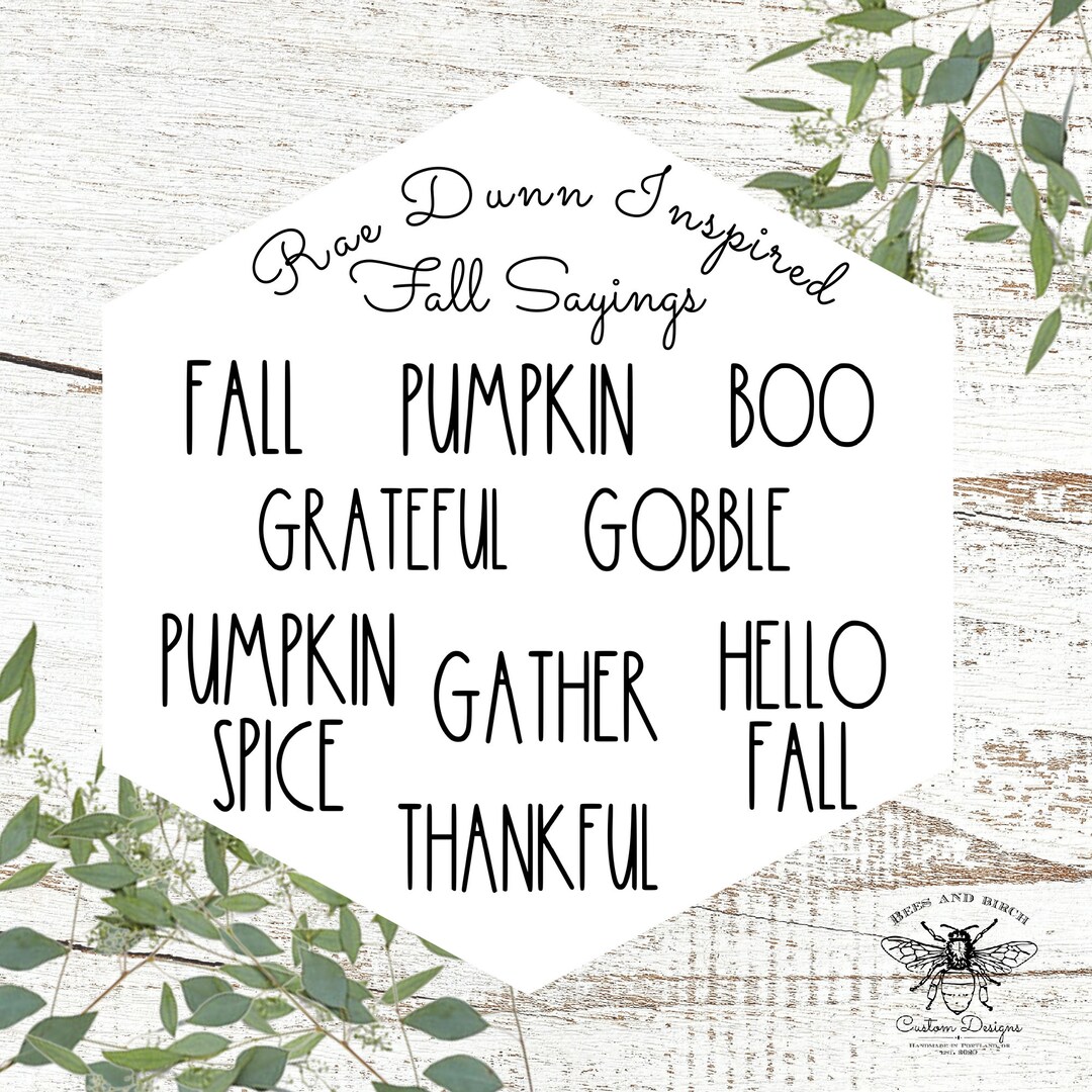 Rae Dunn Inspired Fall Sayings SET, RD., Rae Dunn Inspired, Rae Dunn ...