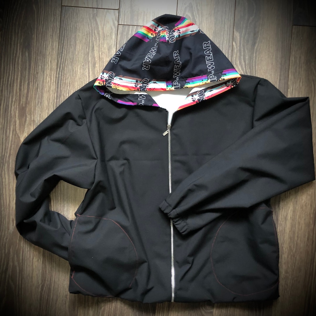 Onip Pride Men Windbreaker Jacket Men Nylon Jacket Black With Rainbow ...