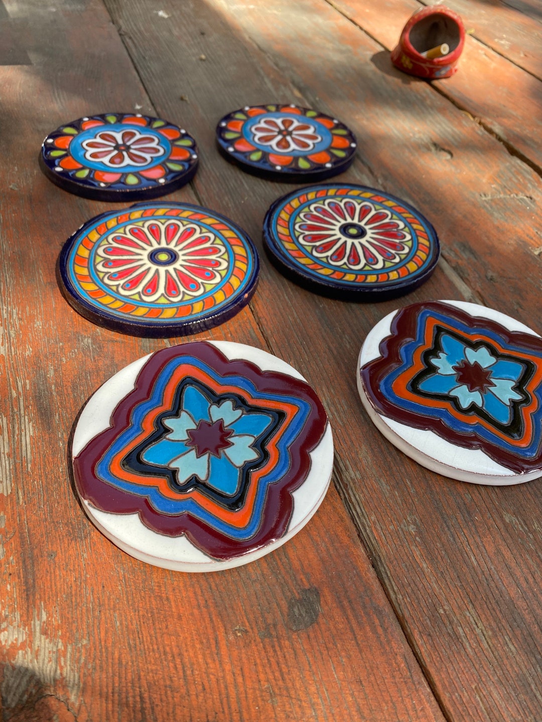Talavera Decorative Round Tiles - Etsy