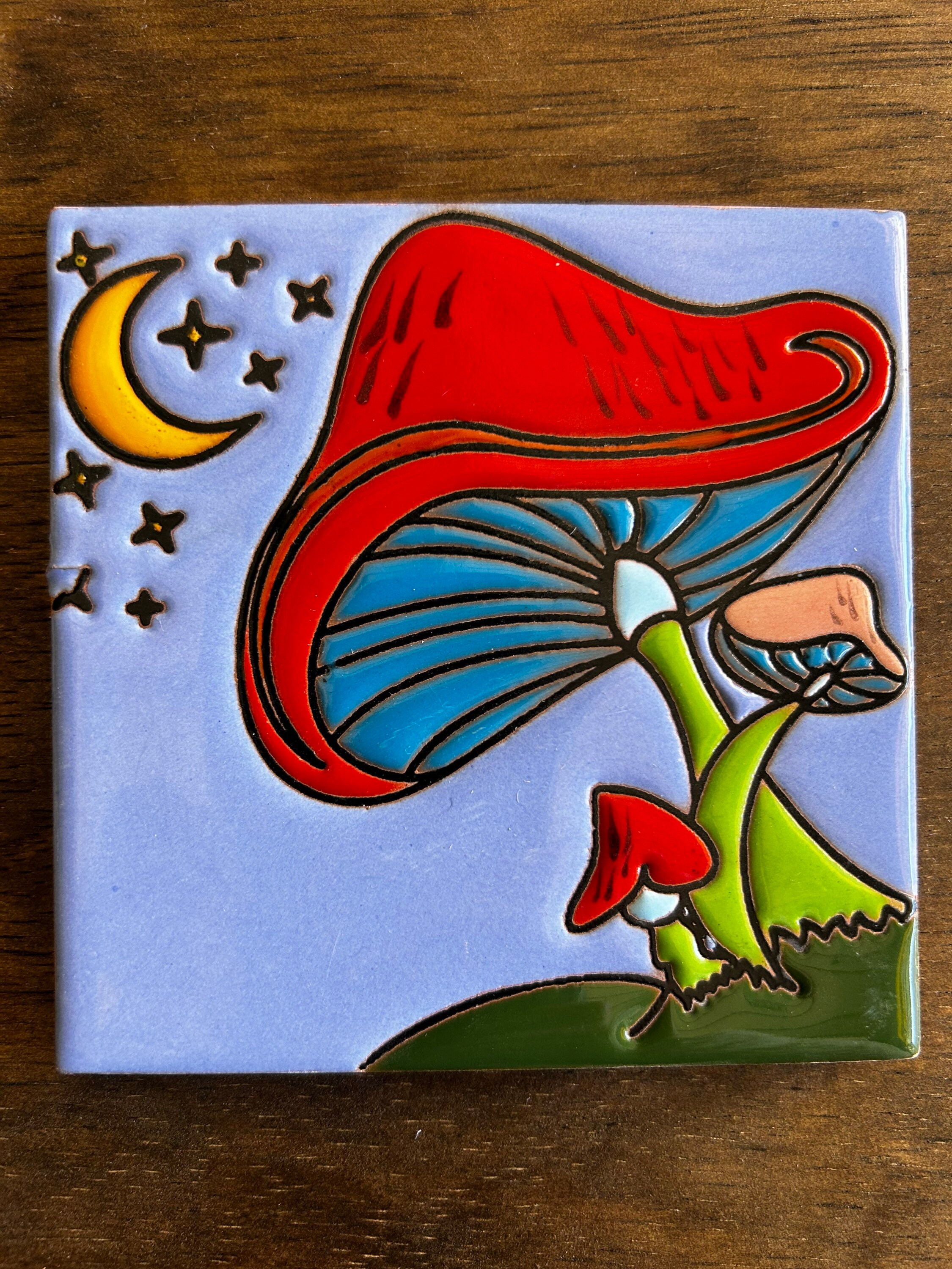 Mushroom Talavera Tile 4x4in - Etsy