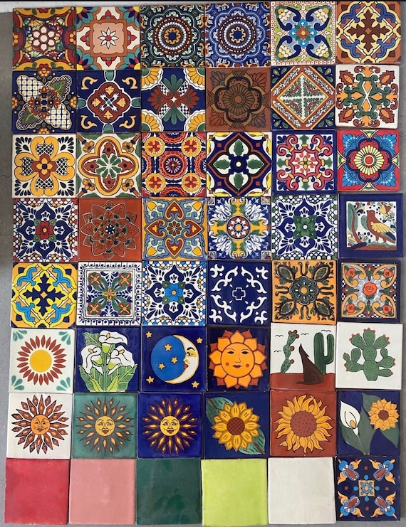 50-pack of Talavera Tiles. Choose Your Own Tile Any - Etsy