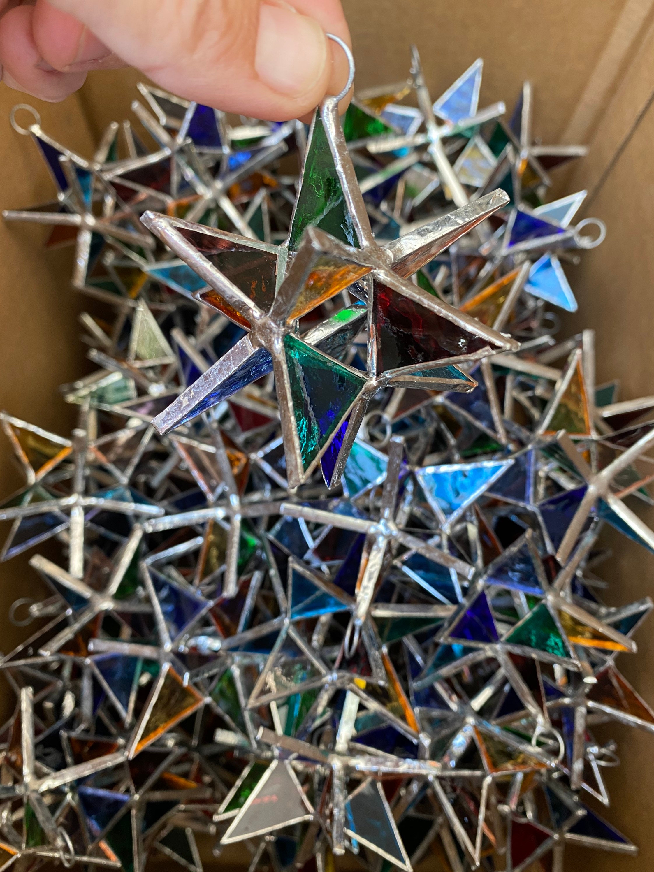 30-pack Multicolor Stained Glass Star - Etsy