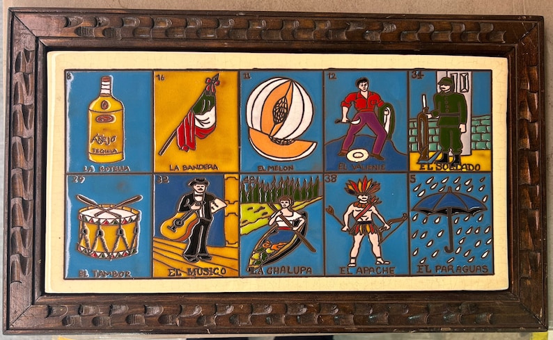 18in Talavera Tile Lotería Hanging Wood Frame - Etsy