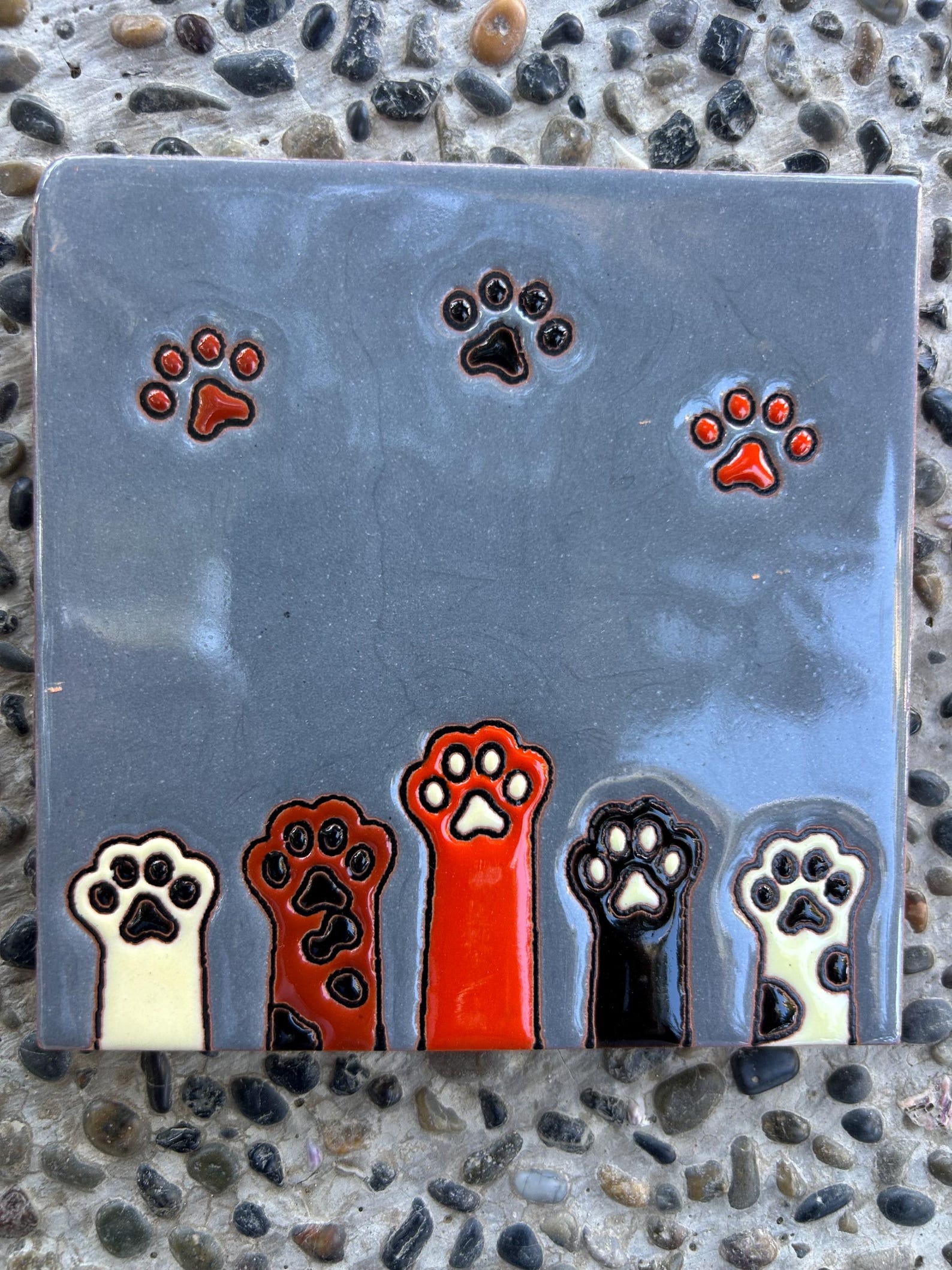 Talavera Cat Tile Coaster Colorful Ceramic Cat Decor Mexican Folk Art ...