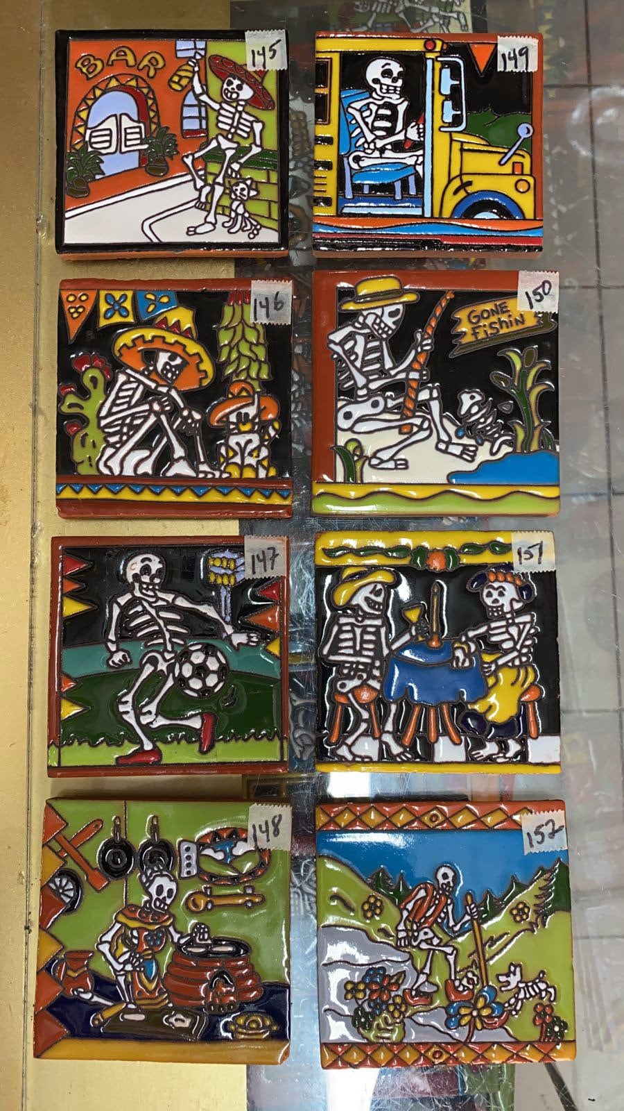 Variety Day of the Dead Tiles 4x4in - Etsy