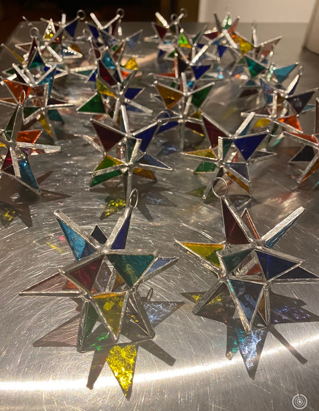 30-pack Multicolor Stained Glass Star Ornaments, Wedding Favors ...