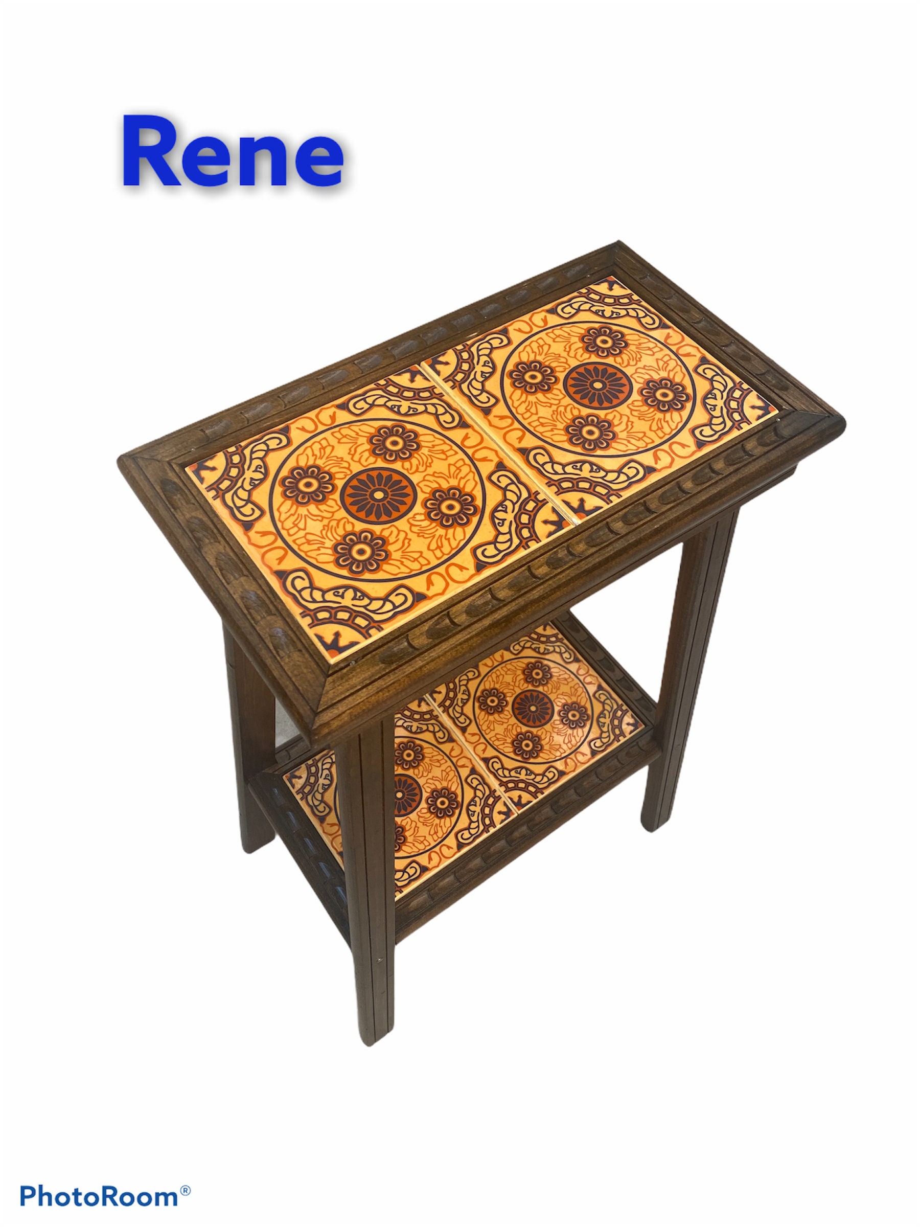 Talavera Tile Wood Table, Plant Stand, End Table, Coffee Table, Patio ...
