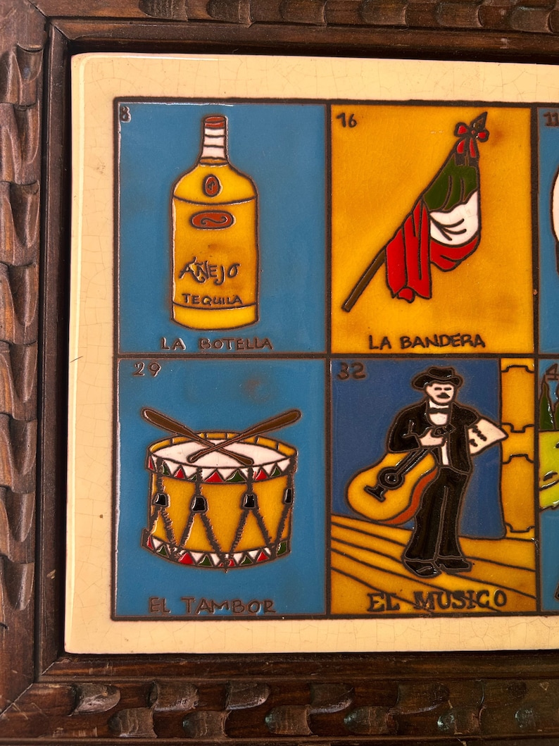18in Talavera Tile Lotería Hanging Wood Frame - Etsy