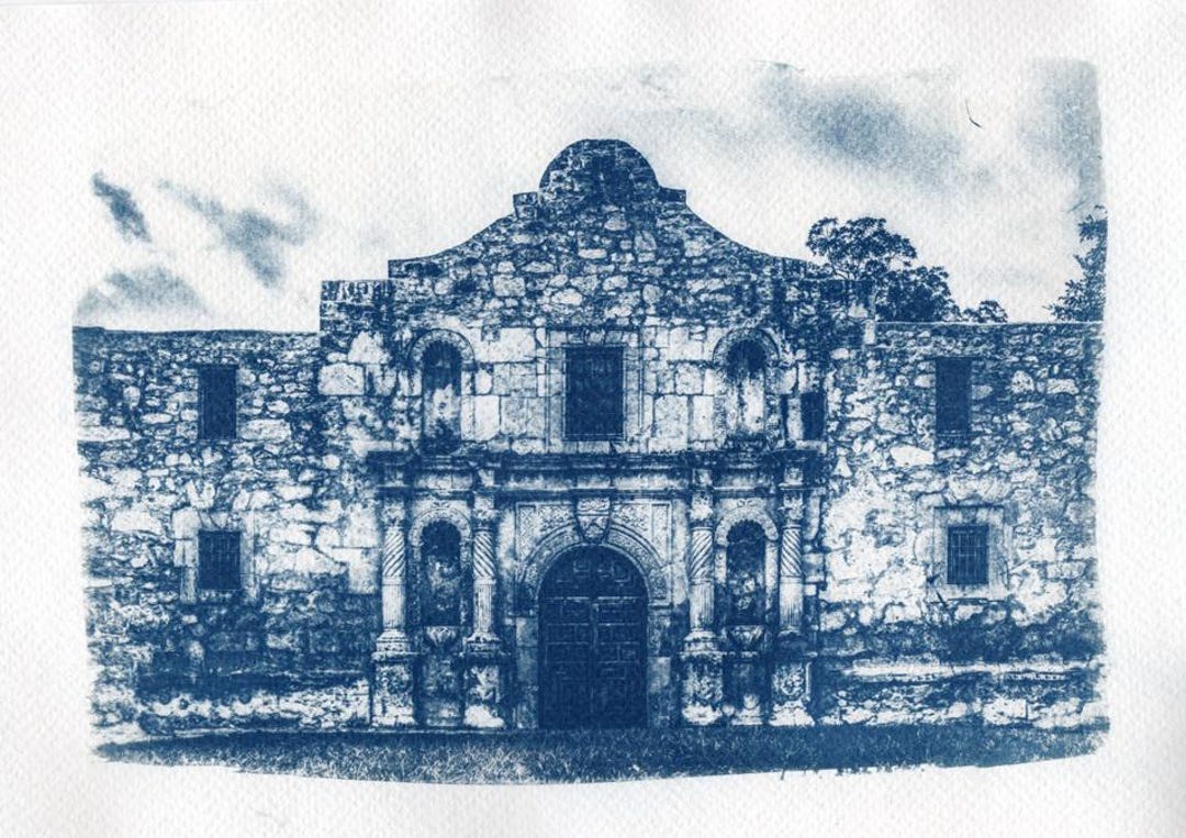 The Alamo Cyanotype Blueprint Printable Digital Download by San Antonio ...