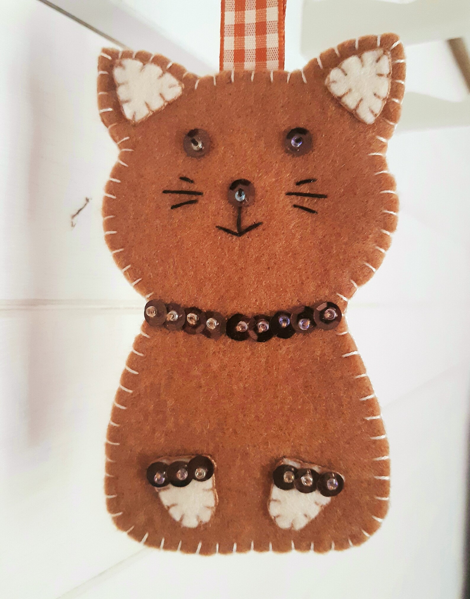 Cute Hanging Felt Cat Decoration, Felt Cat, Felt Garland, Hanging Decor ...