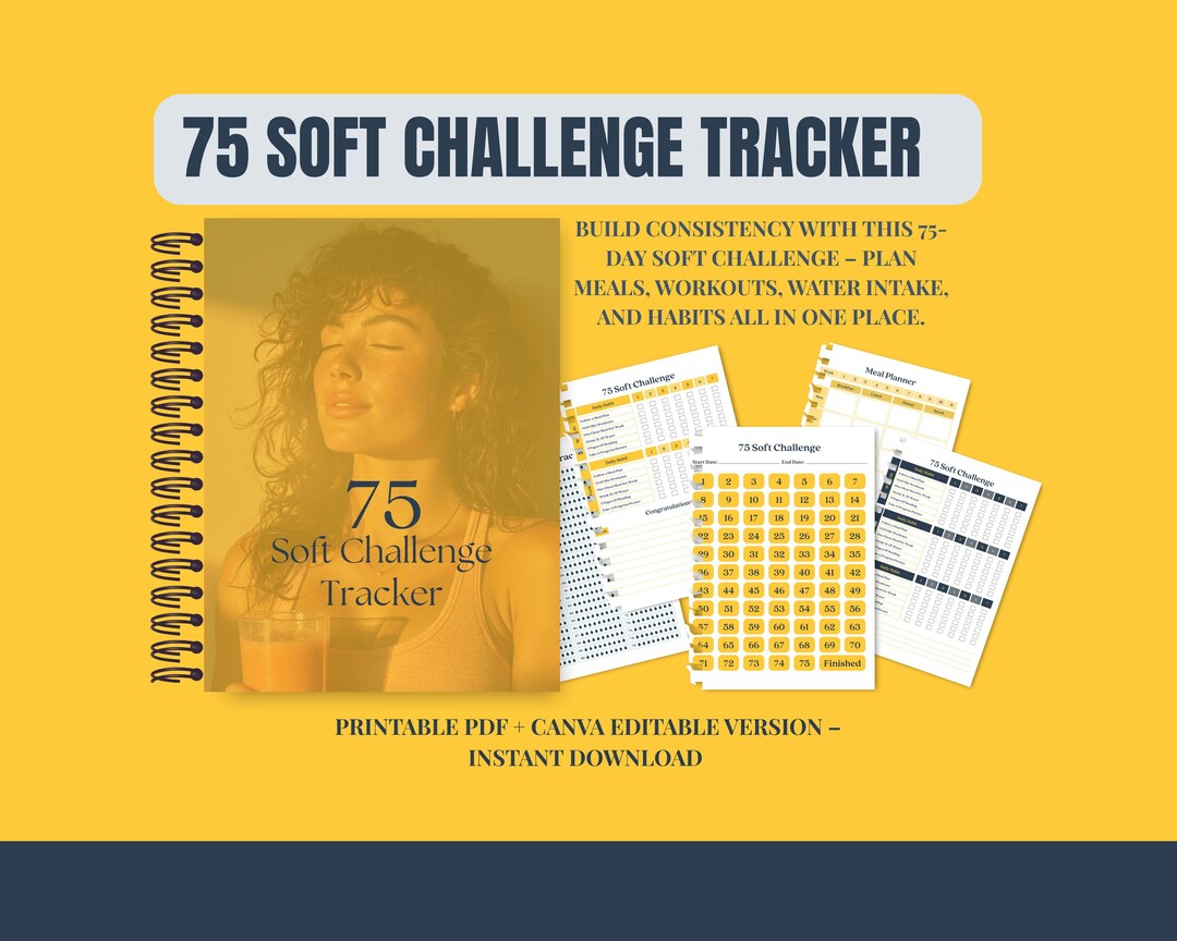 75 Soft Challenge Tracker | Habit, Meal & Workout Log (printable PDF ...