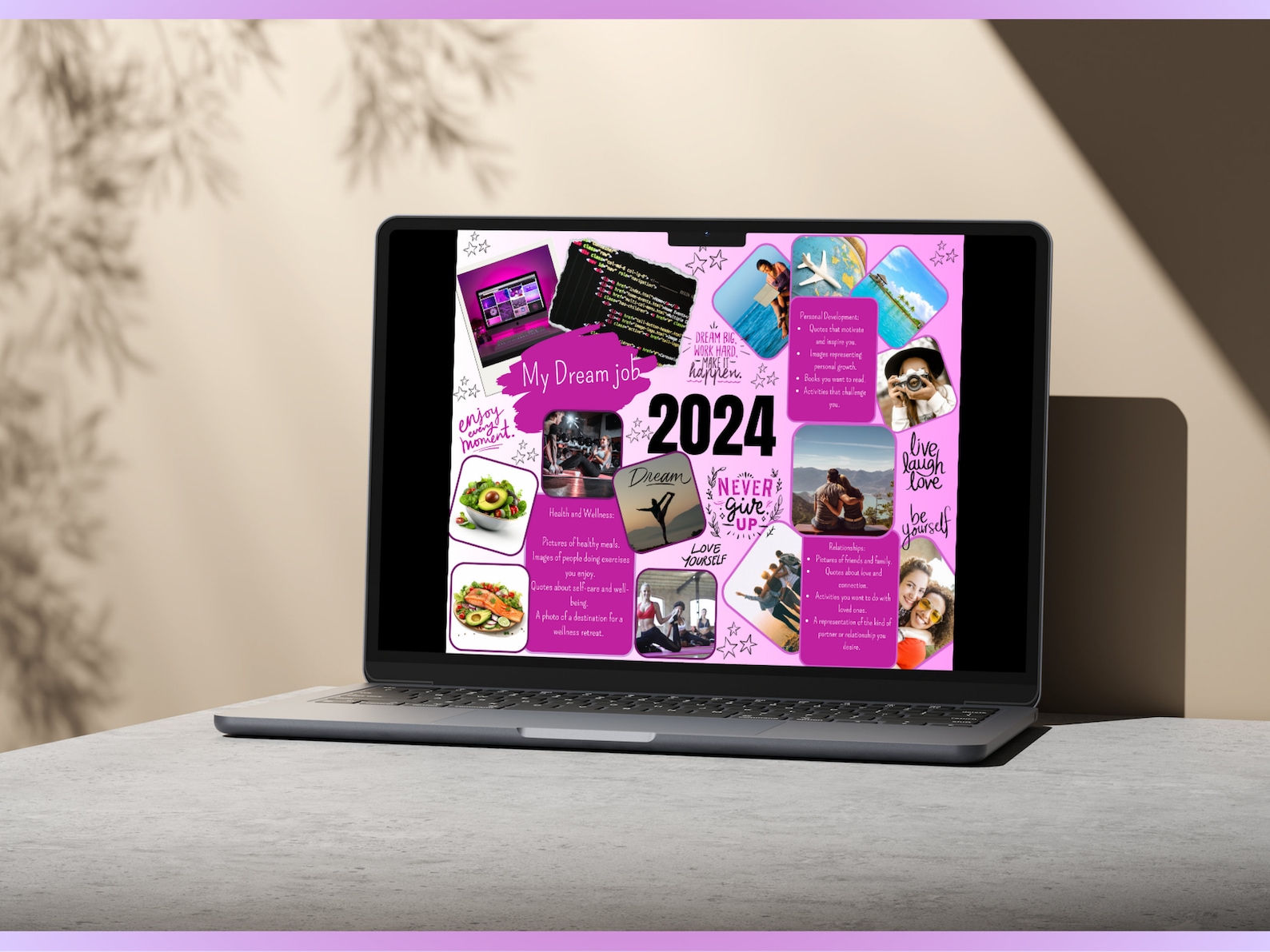 Digital Vision Board Canva Template, Vision Board Template, Vision ...