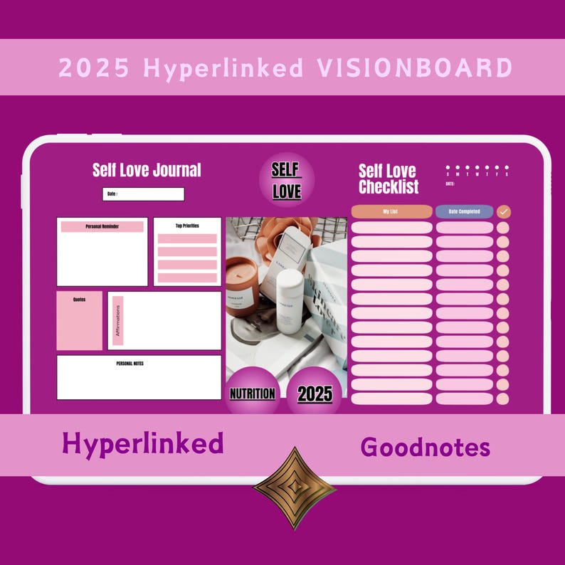 2025 Digital Interactive Vision Board & Trackers Kit – Editable in ...