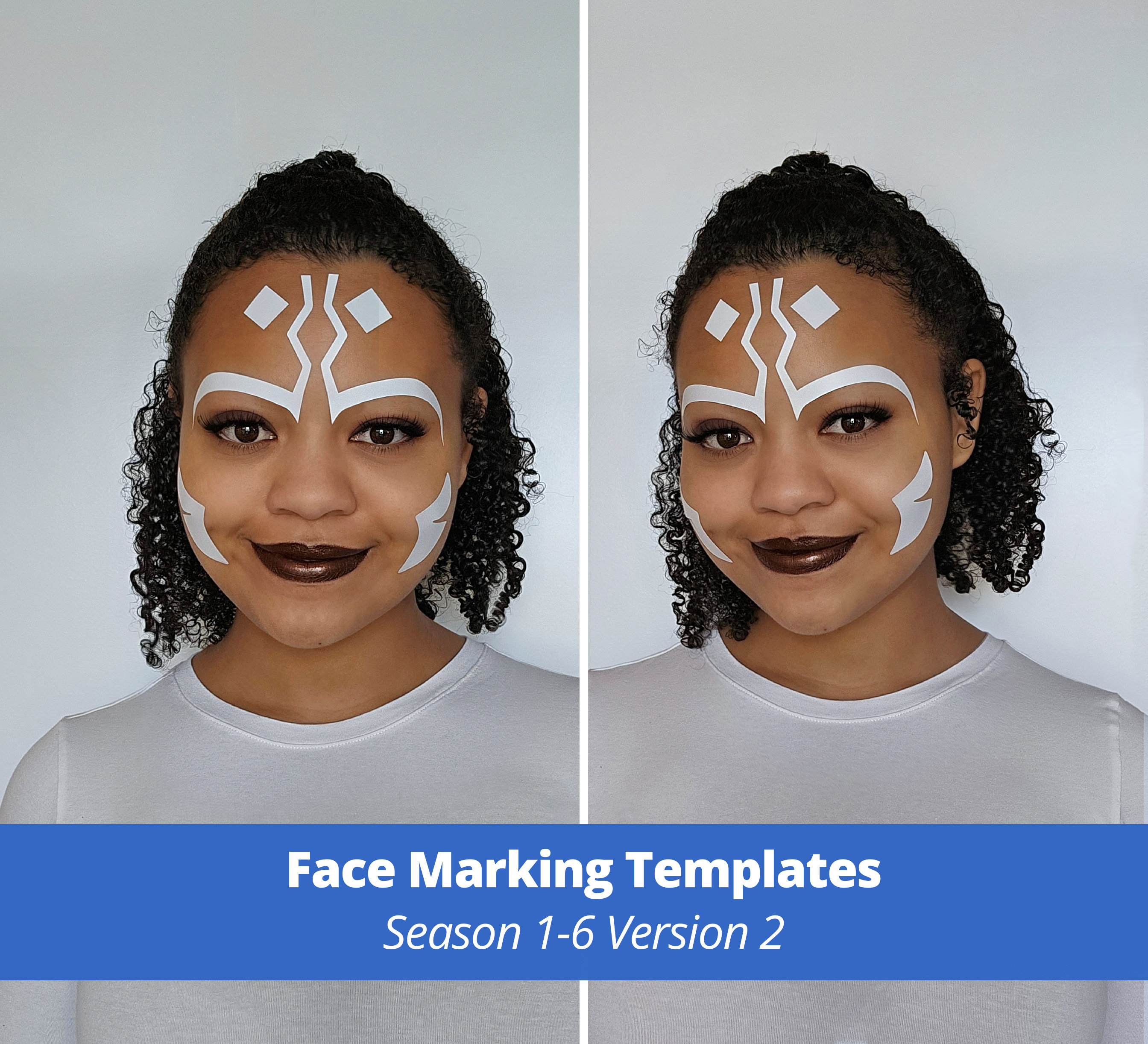 Ahsoka TCW Inspired Digital Face Marking Templates & Guide - Etsy