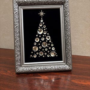 Framed Rhinestone Christmas Tree: Jeweled Velvet Holiday Decor - Etsy