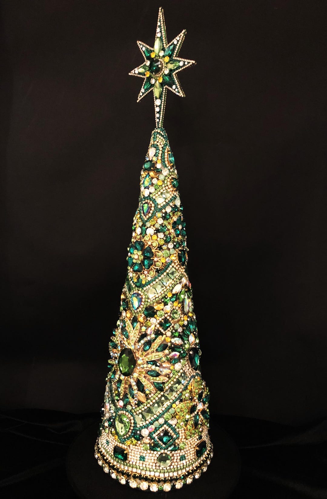 Large CHRISTMAS Tree , JEWELED CHRISTMAS Tree, Christmas Gift ,holiday Centerpiece, , Rhinestone ...