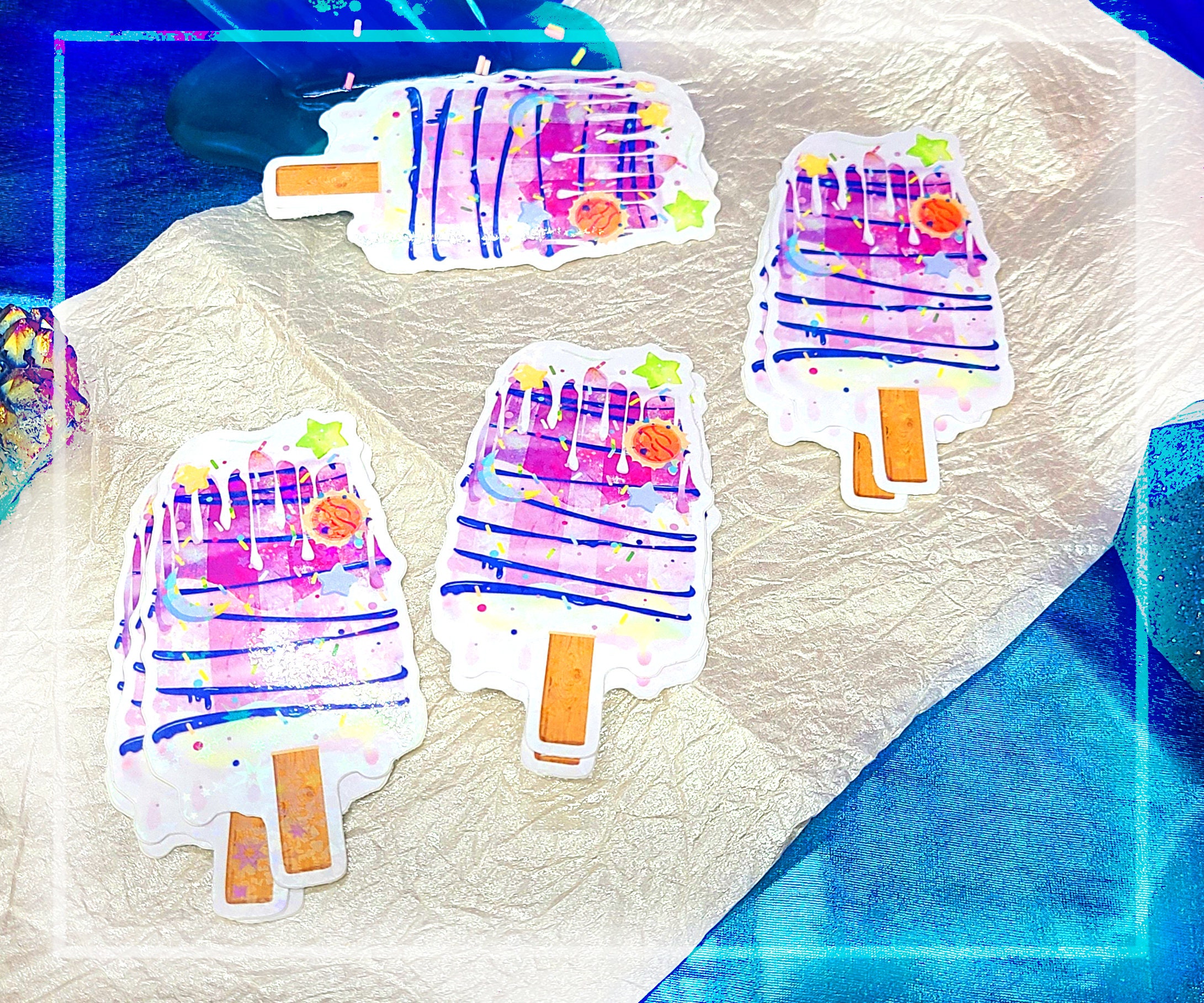 Space Popsicles Holographic Sticker Pack - Etsy