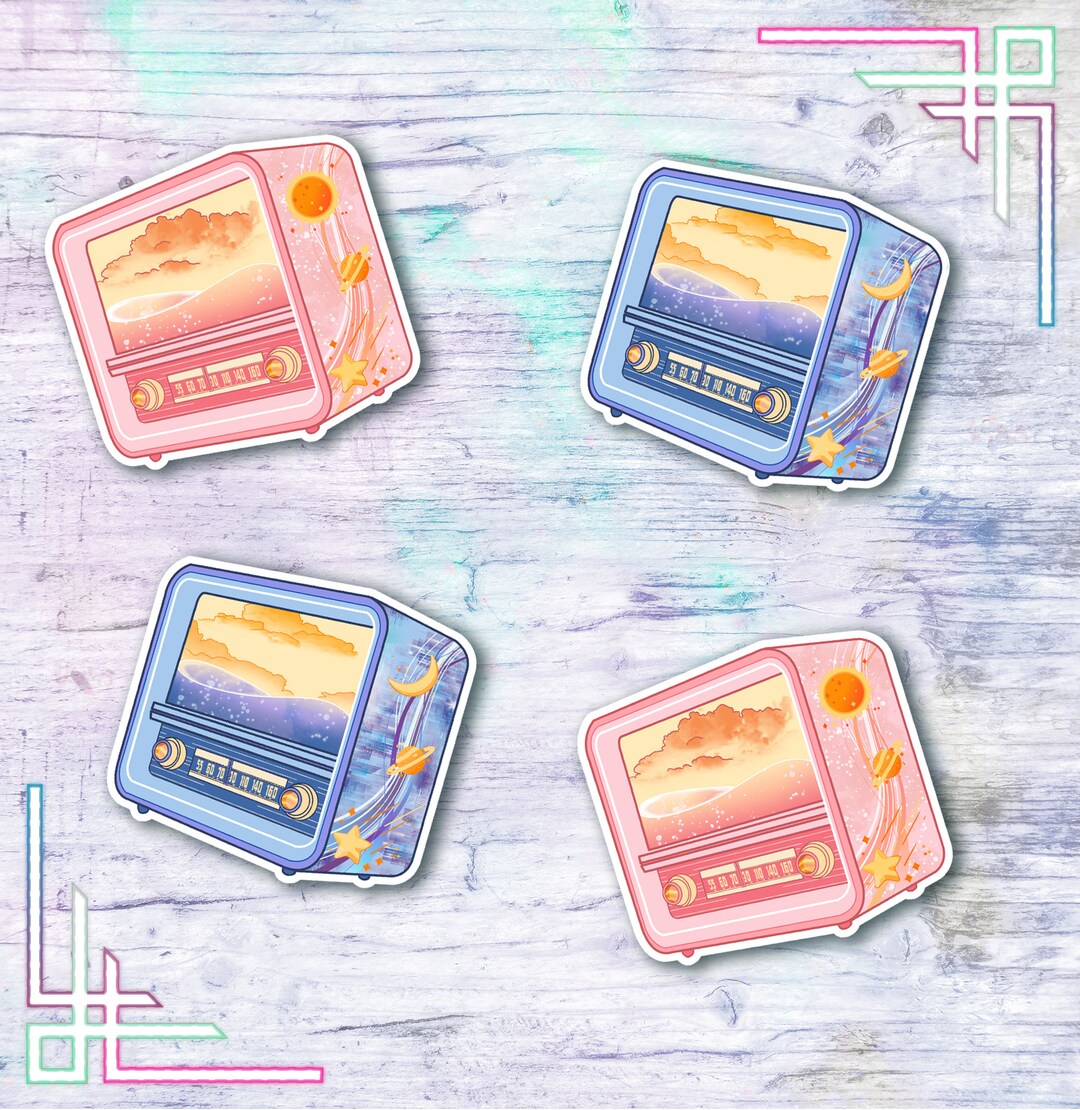 Retro Radio Space Sticker - Etsy