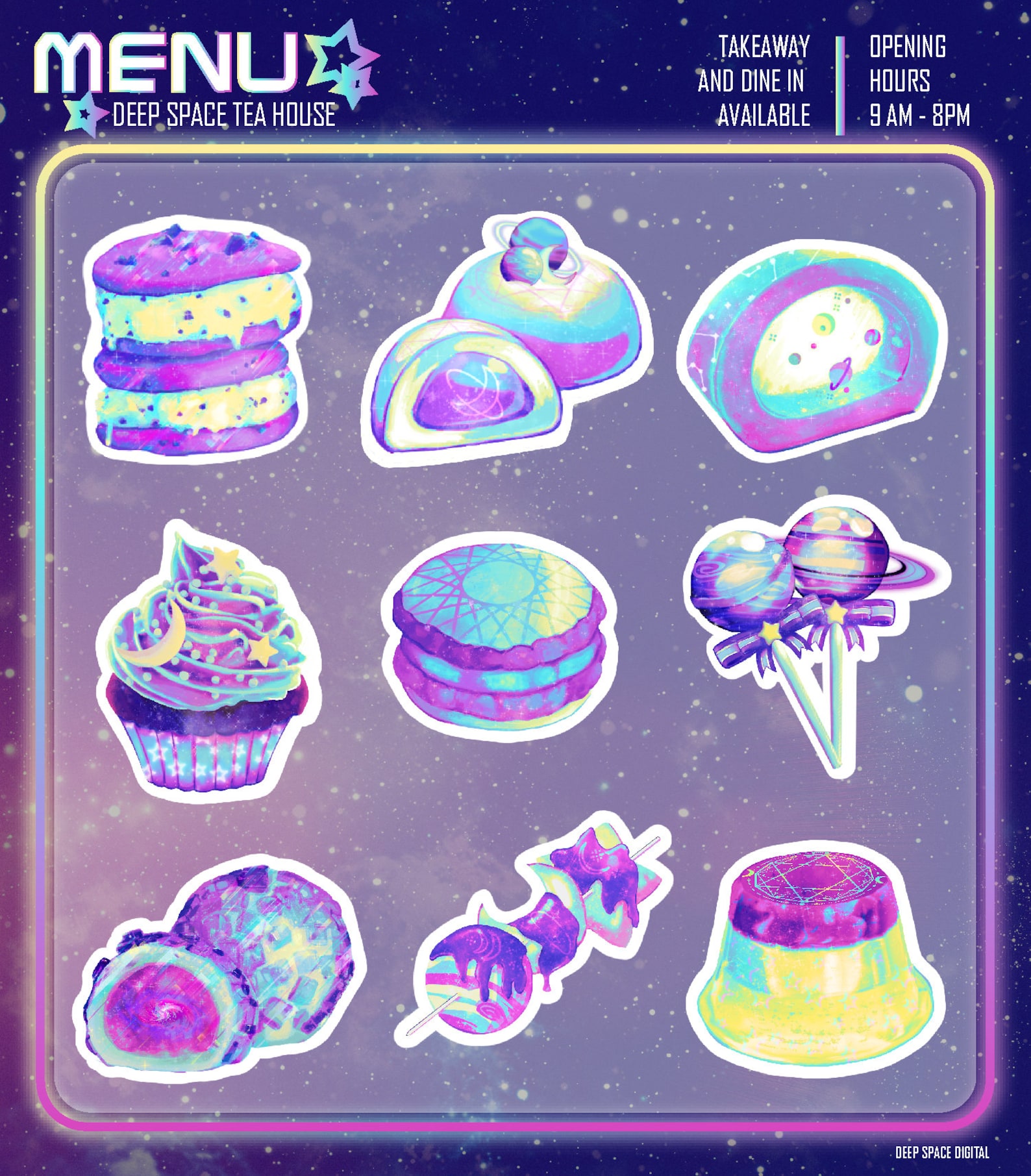 Sweets Menu Sticker Sheet - Etsy
