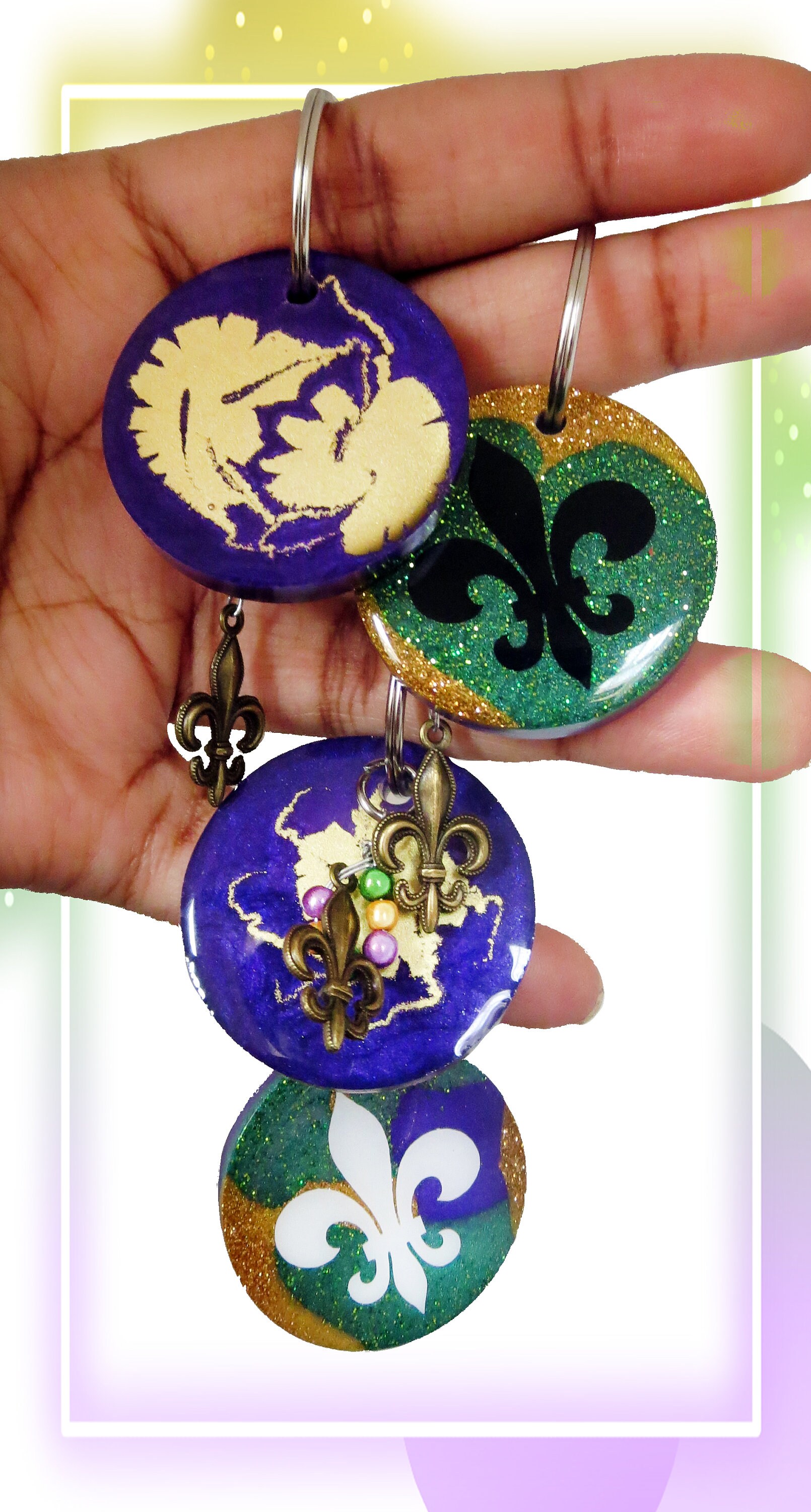 Mardi Gras Key Chain - Etsy