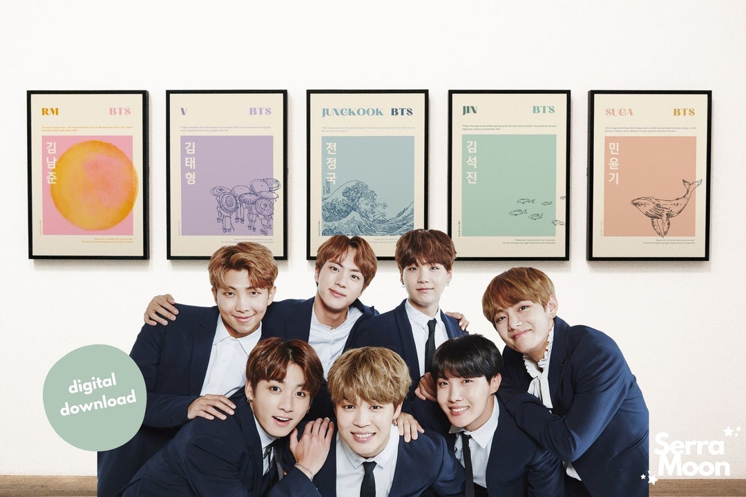 Set of 7 Prints BTS Wall Art Printable Wall Art - Etsy