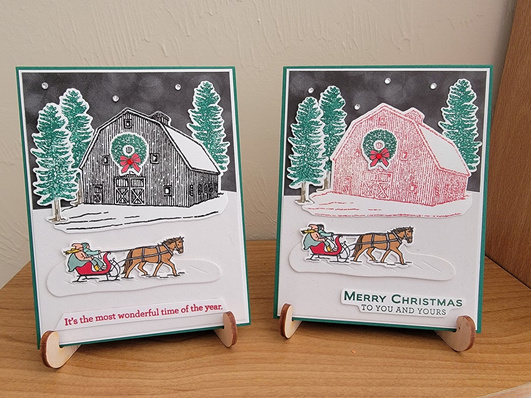 Christmas Barn Card - Etsy