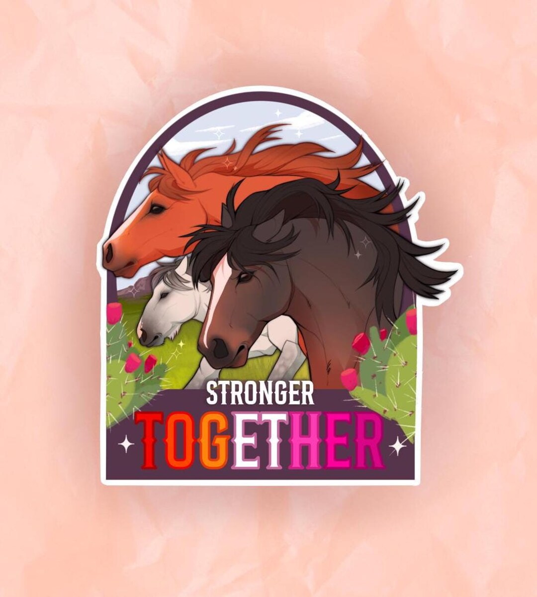 Stronger Together Lesbian Pride Sticker - Etsy