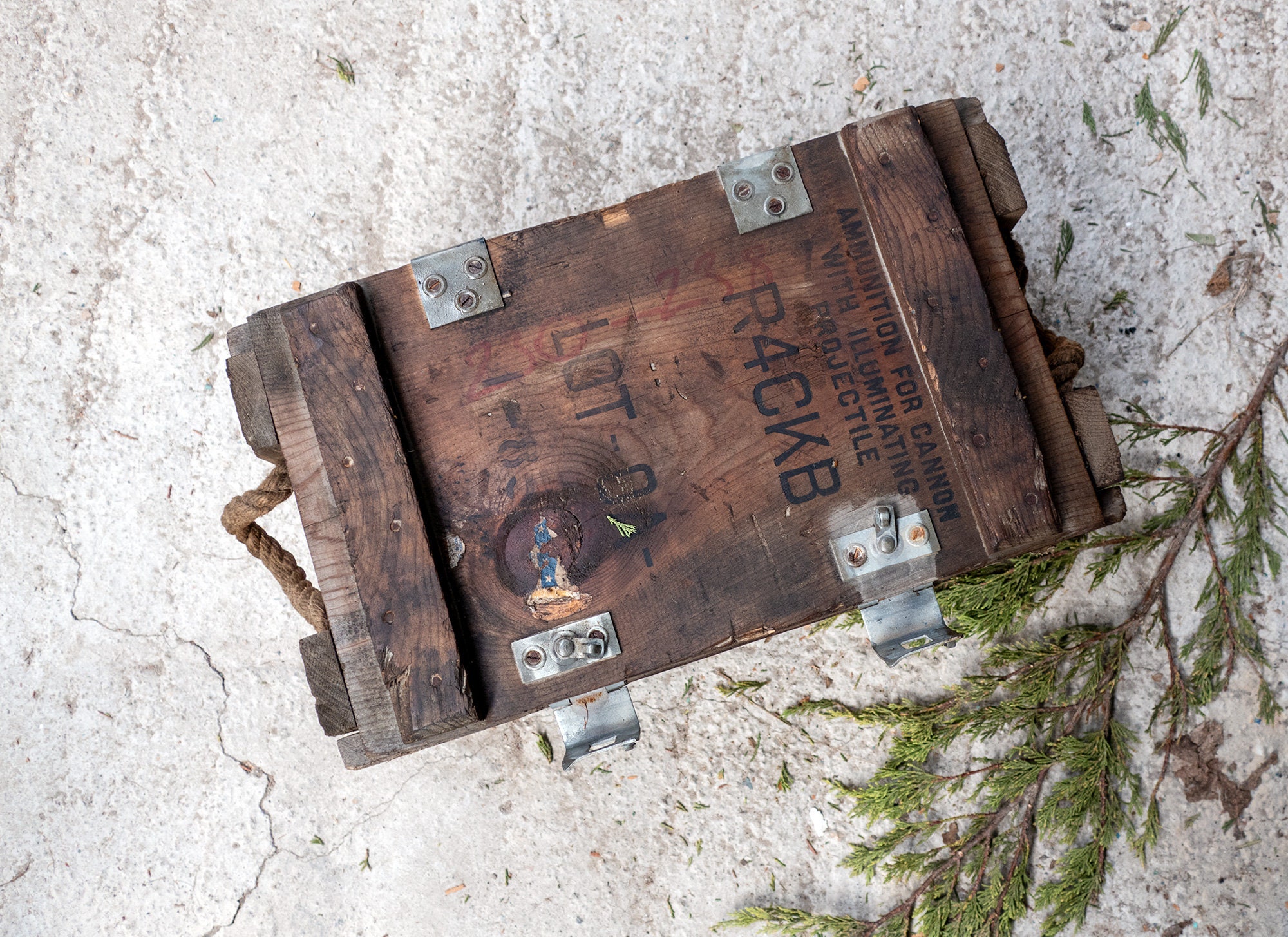 Antique Military Chest, Vintage Military Wood Chest, Wood Storage Box ...