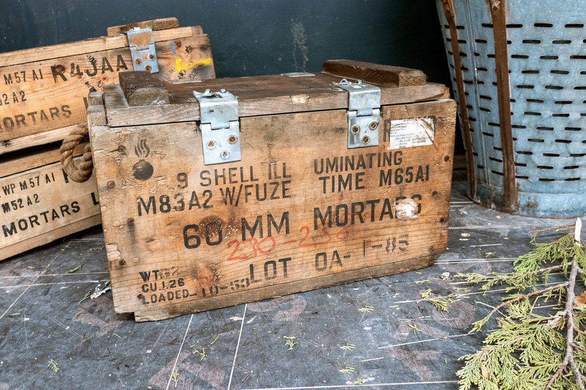 Antique Military Chest Vintage Military Wood Chest Wood - Etsy