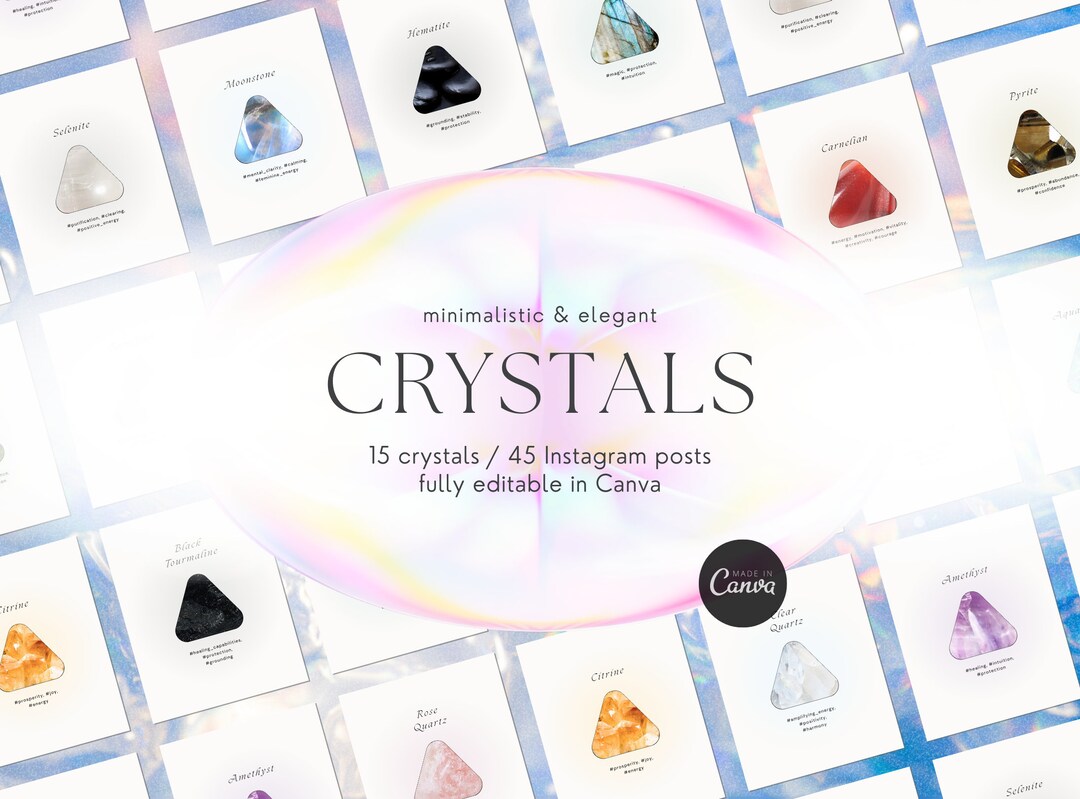Crystals Instagram Templates, Crystal, Gemstones, Blog Branding Kit ...