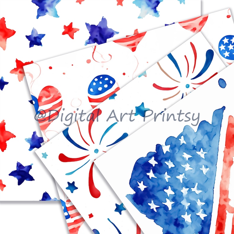Digital Paper for 4TH OF JULY, Independence Day Digital Paper, 20 ...