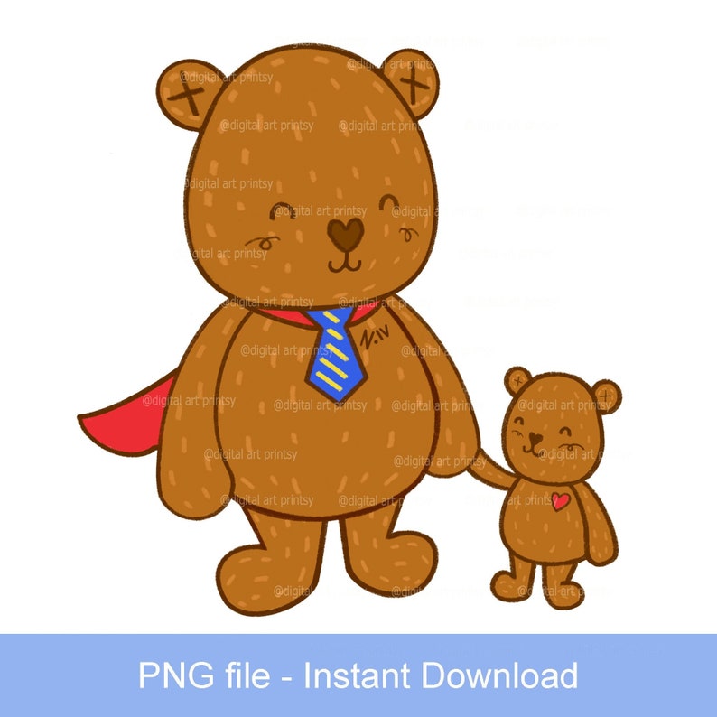 Father's Day Teddy Bear Happy Father's Day Daddy - Etsy