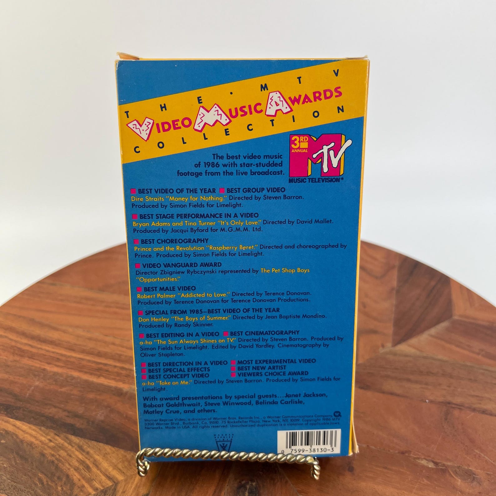 MTV Video Music Awards Collection 3rd Annual VHS #VMA 1986 Prince Dire ...