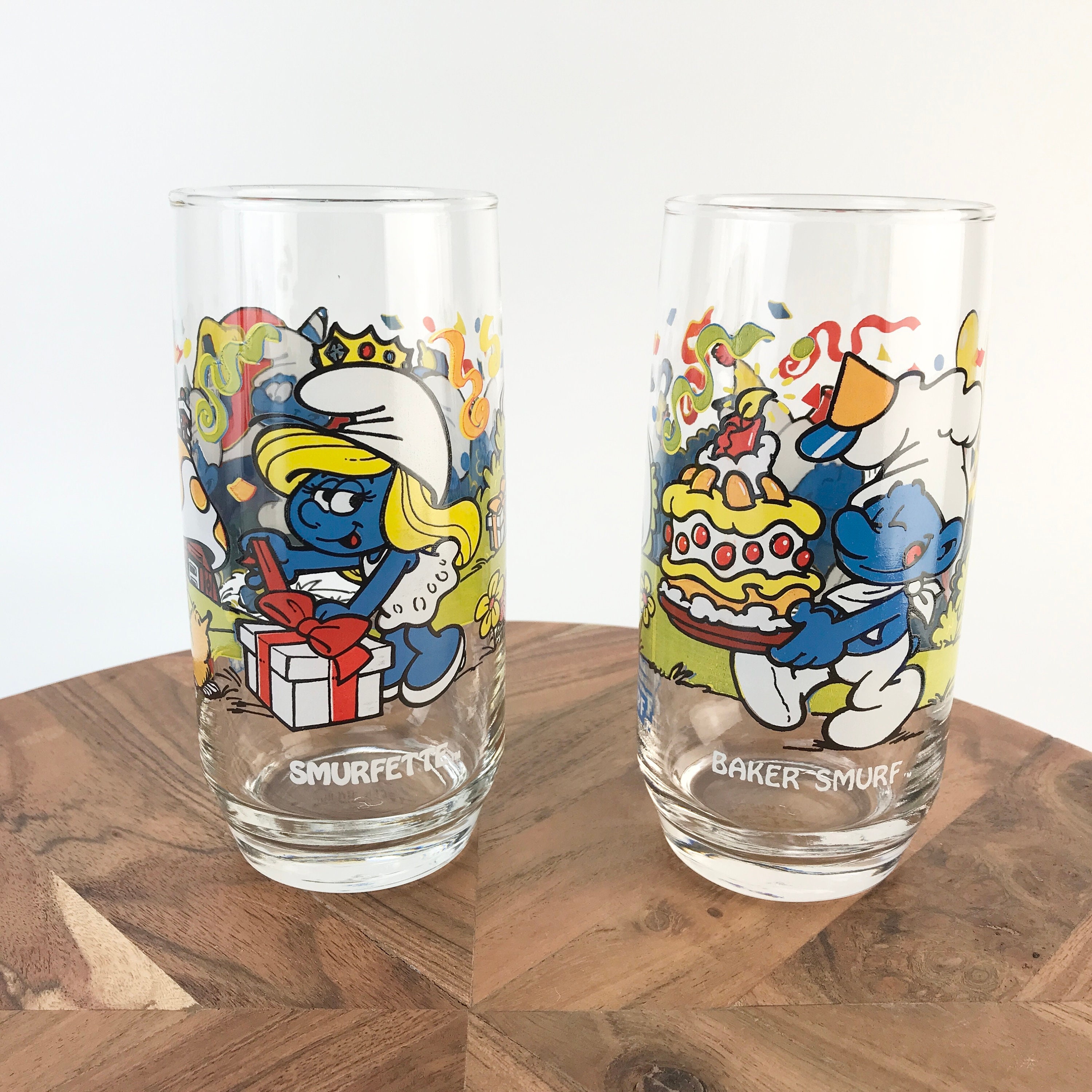 Smurfette and Baker Smurf 1983 Hardees the Smurfs Party 16 Fl Oz ...