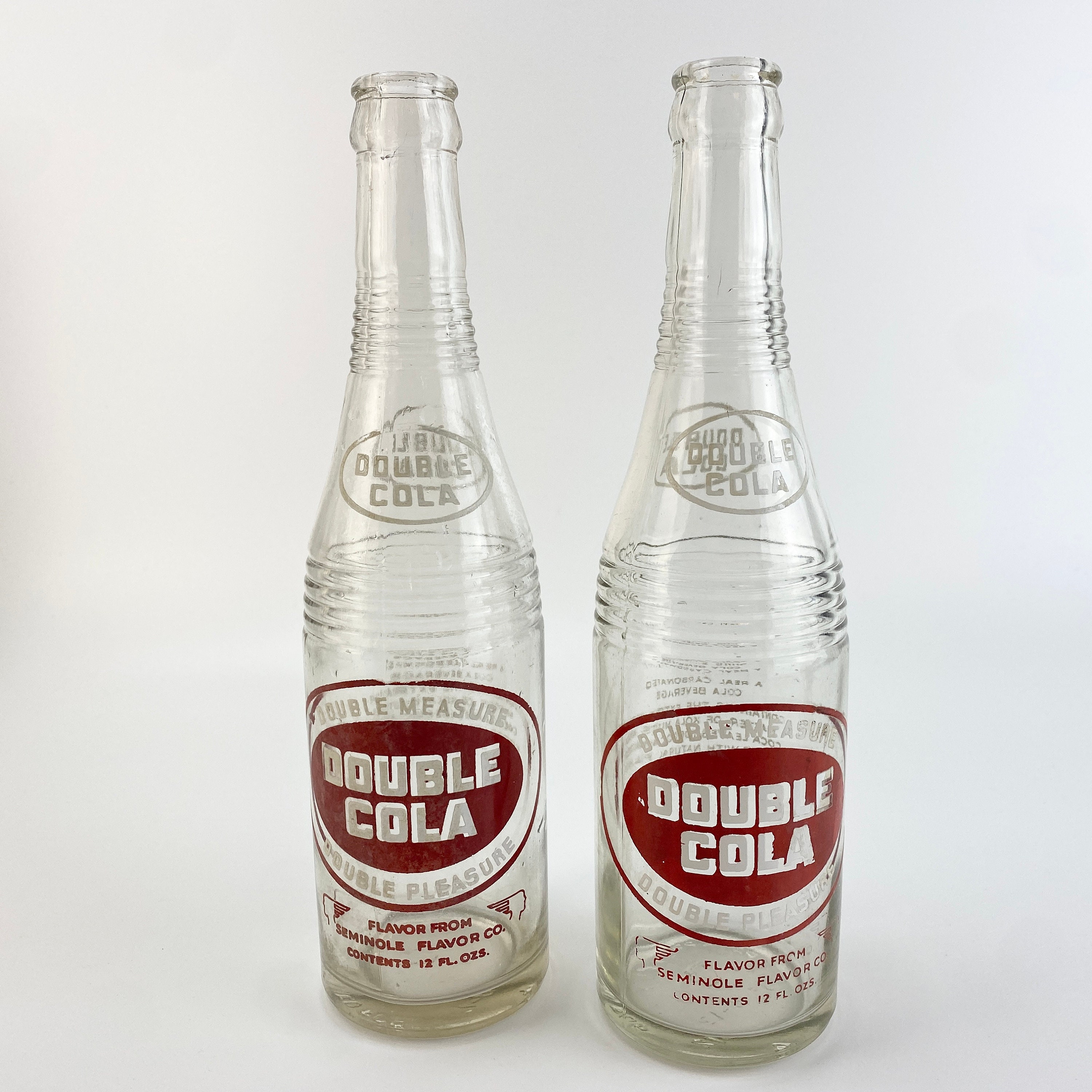 Vintage Double Cola Glass Soda Pop Bottle Double Measure Double ...
